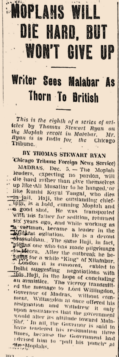 New Findings on the Mappila Uprising: Further Evidence that the ...